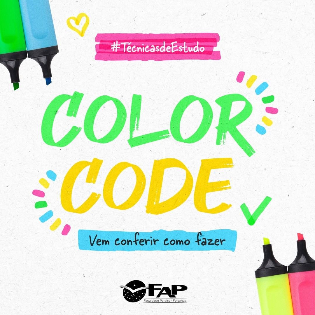 Aprenda a técnica de estudo do Color Code - Faculdade Paraíso Fortaleza